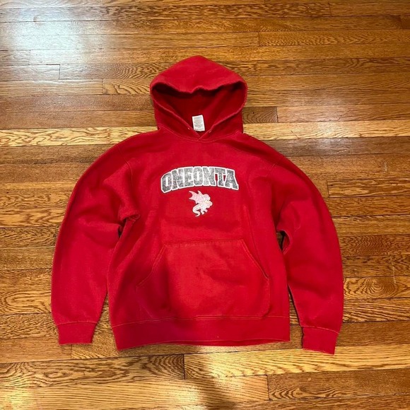 Jerzees | Shirts | Vintage Jerzees Oneonta Red Dragons Hoodie | Poshmark